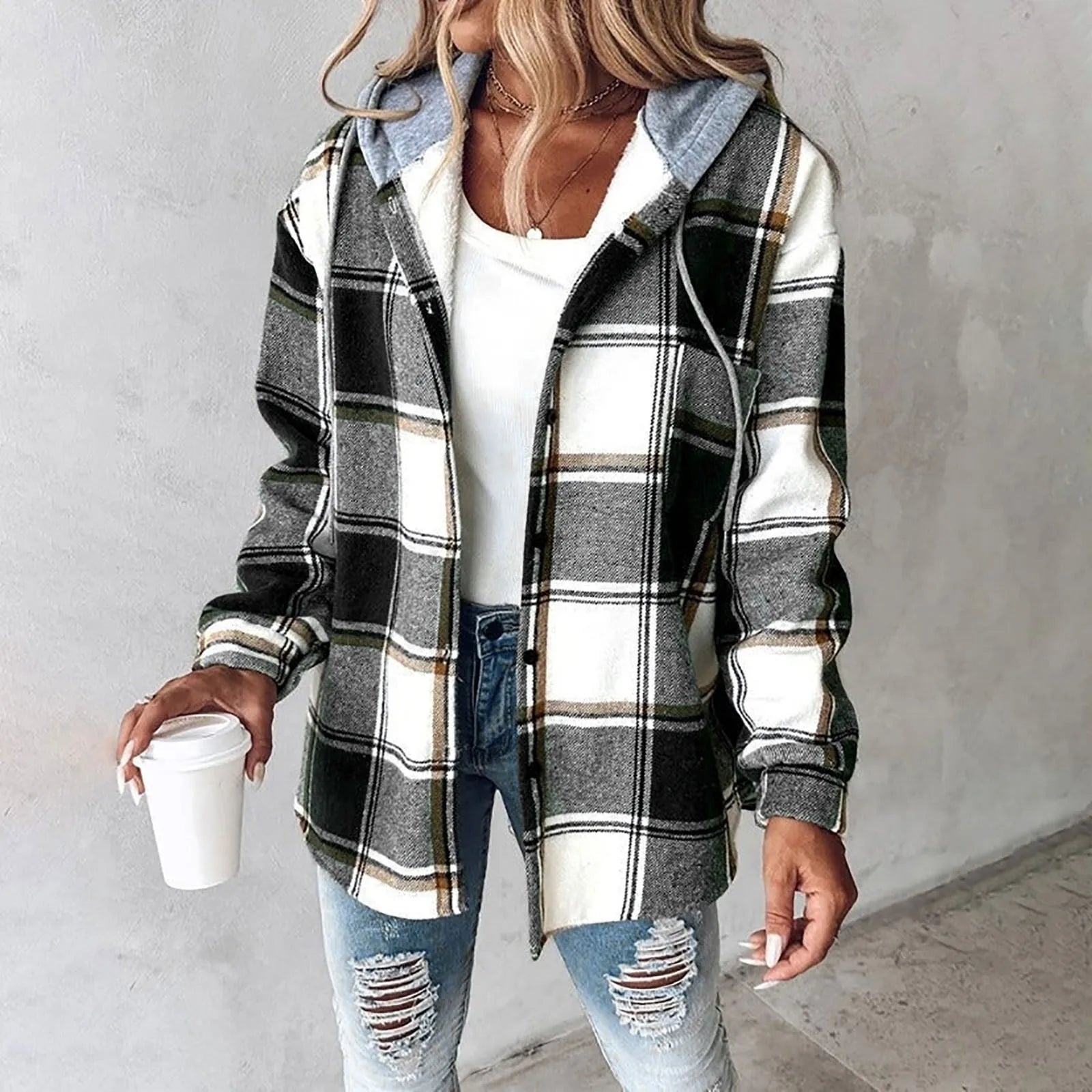 Nylah | Cozy Plaid Hooded Jacket – Neil & Beverly